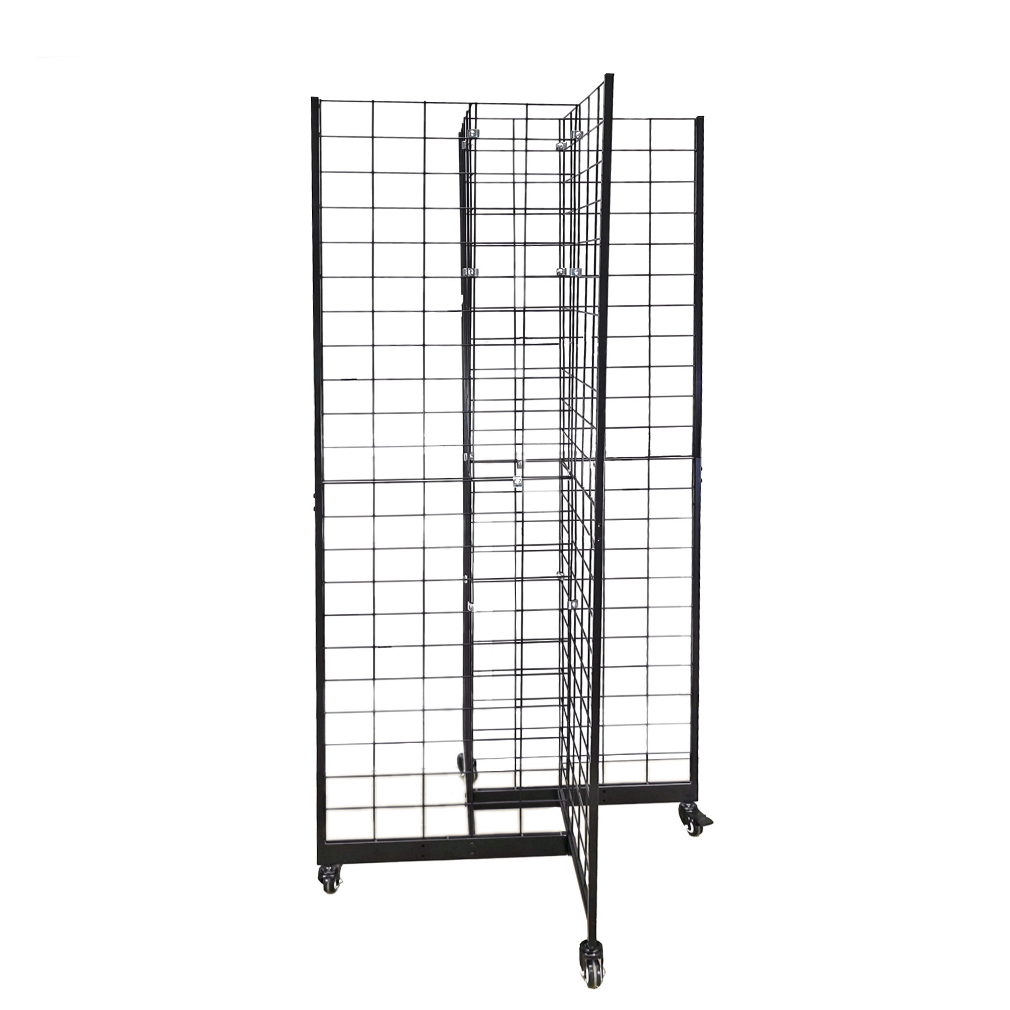 Rebrilliant Four-Sided Gridwall Display Rack Black 33.5x33.5x70 "3x4 ...