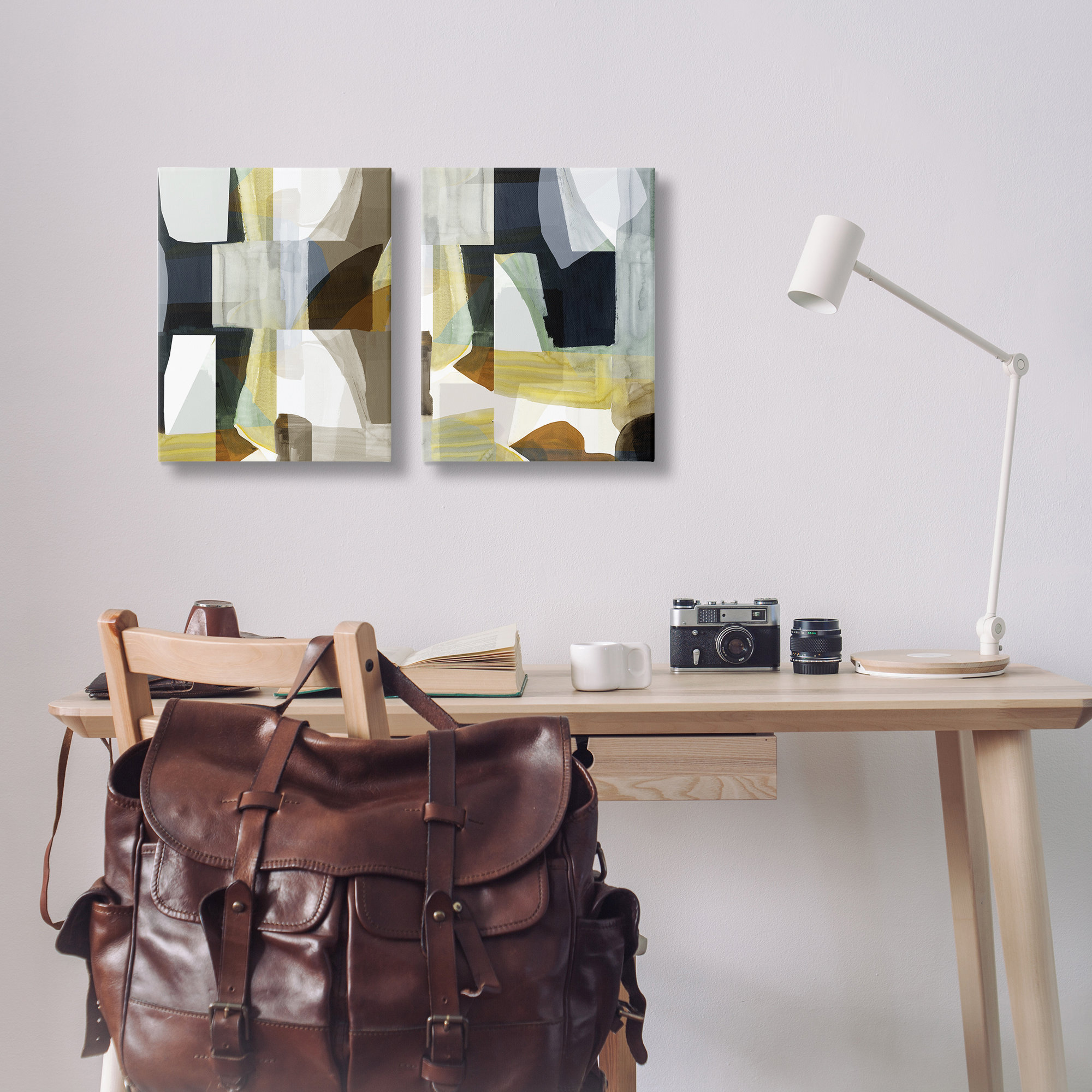 Ivy Bronx Geometric Desert Motif 2 PC Canvas Wall Art Set by cartissi ...