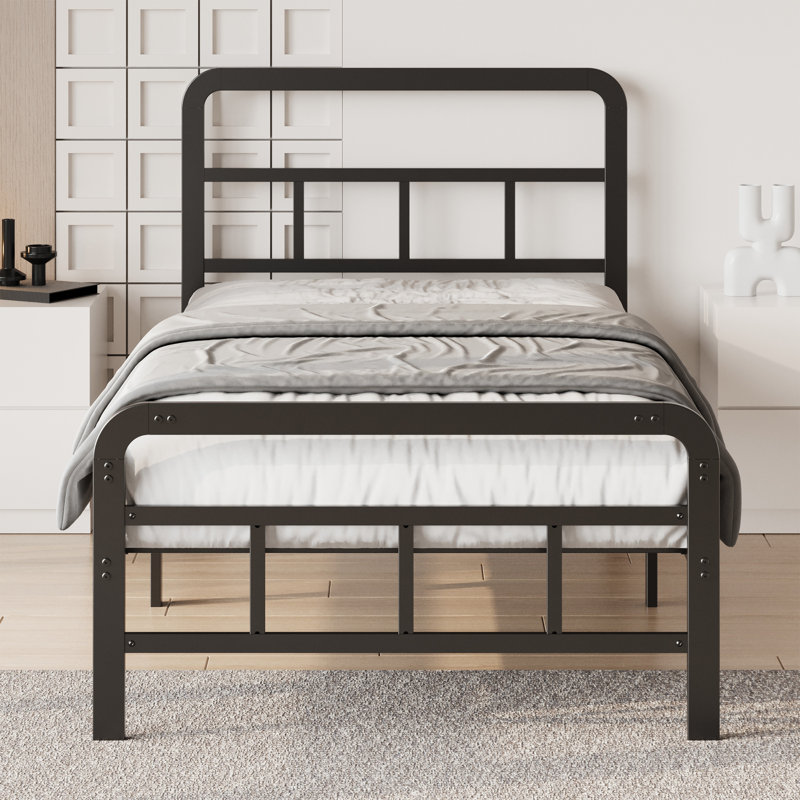 Red Barrel Studio® 12 Inch Metal Bed Frame with Headboard and Footboard ...