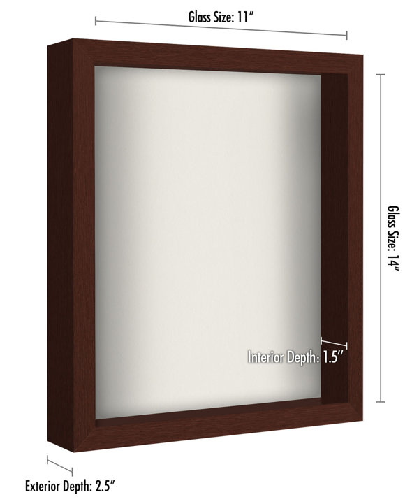 The Twillery Co.® Sturdevant Shadow Box Frame Composite Wood with Glass ...