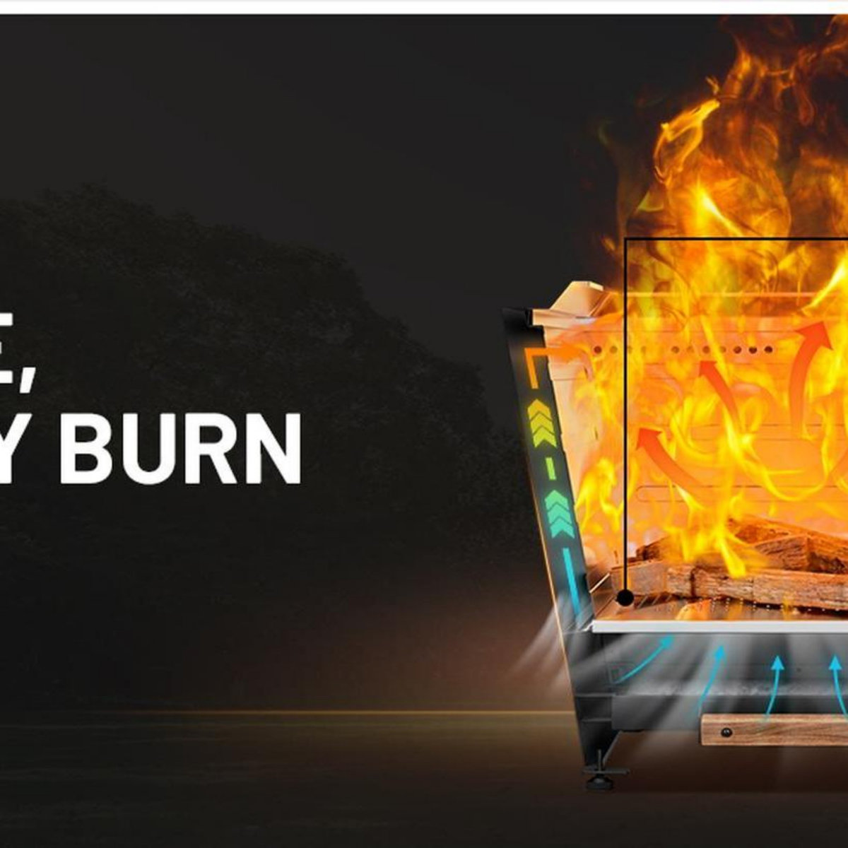 Brayden Studio® 25 inch Smokeless Fire Pit, Wood Burning Fireplaces w ...