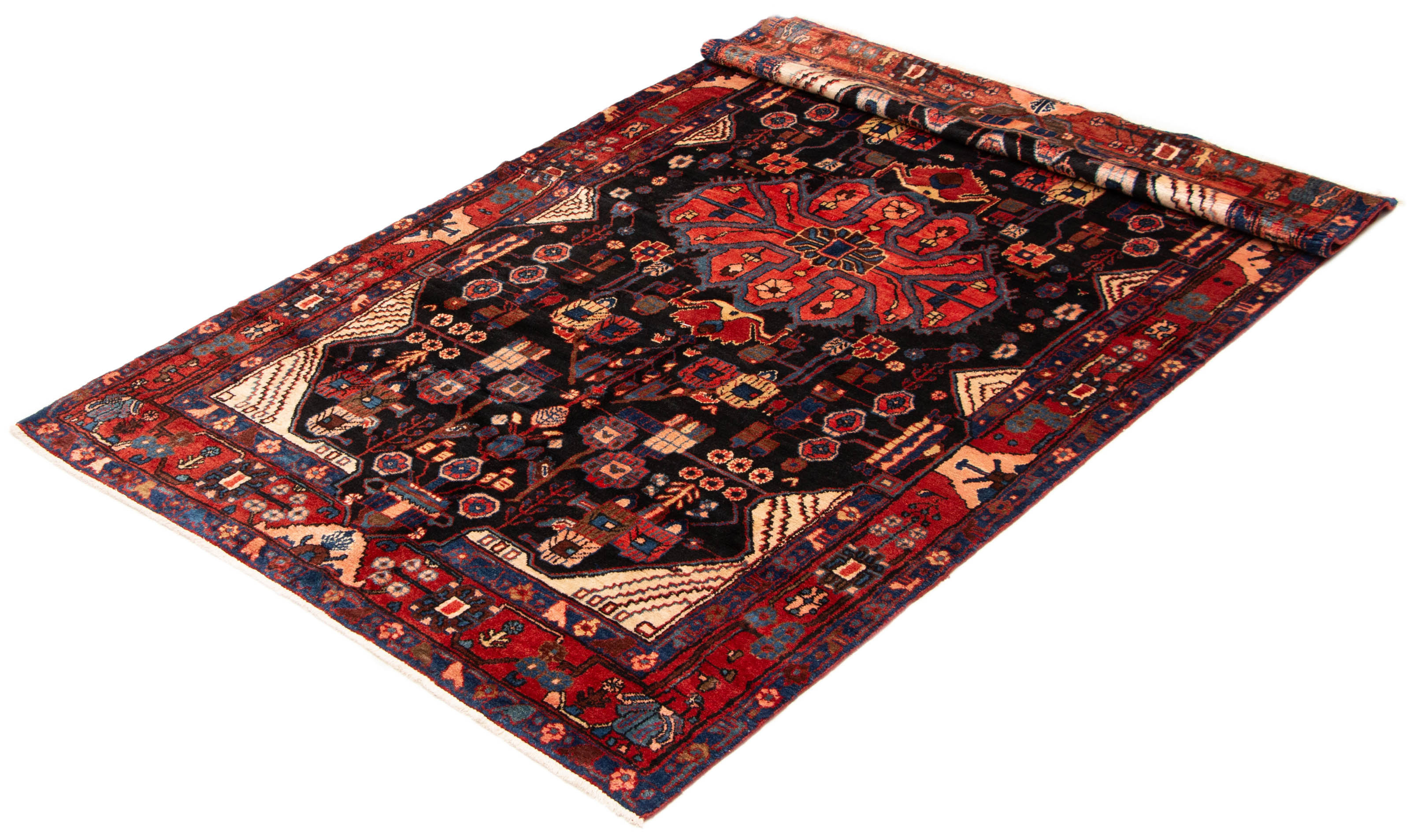 Bungalow Rose Anatolian Vintage Dark Navy Rug 4'8" x 10'6" | Wayfair