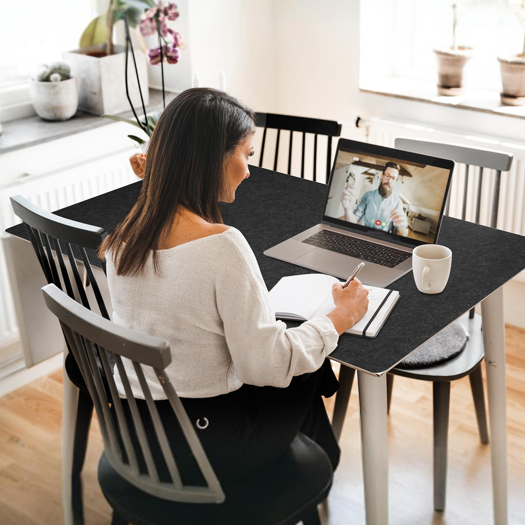 Inbox Zero Large Felt Desk Mat,Non-Slip Desk Pad For Office And Home ...