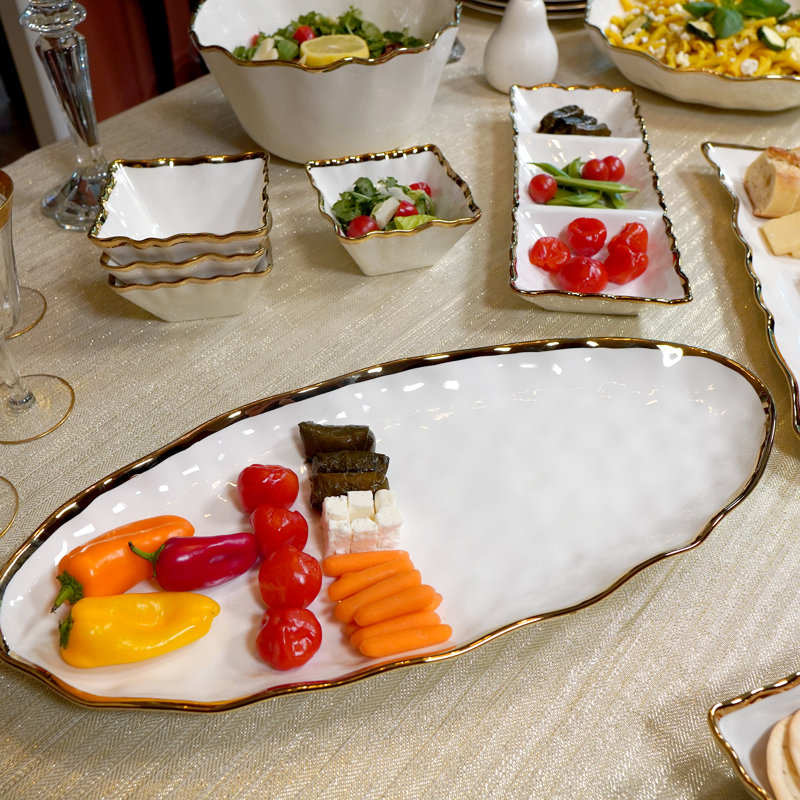 Certified International Regency Gold Oval Fish Platter | Wayfair