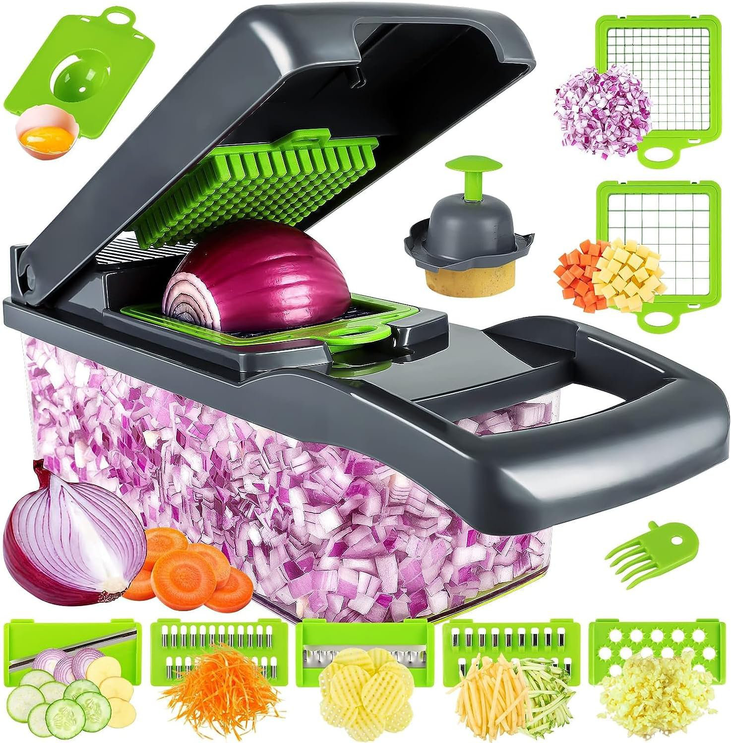 Anadea Vegetable/Pro Onion Chopper, Multifunctional 13 In 1 Food ...