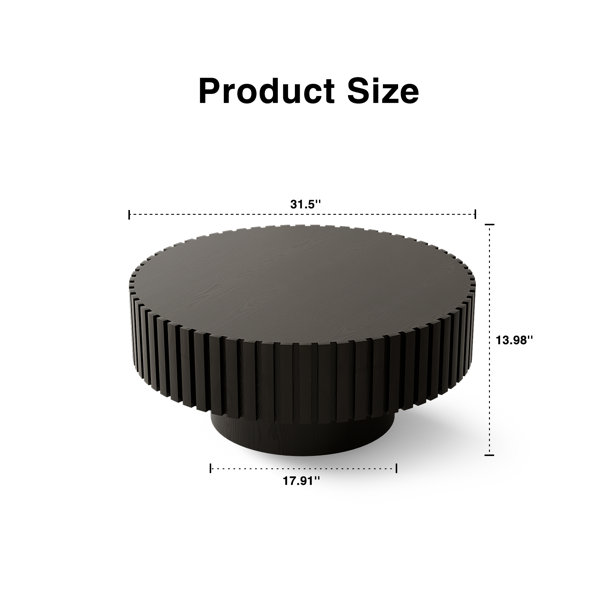 Trent Austin Design Handcrafted Wooden Round Coffee Table - Sturdy ...