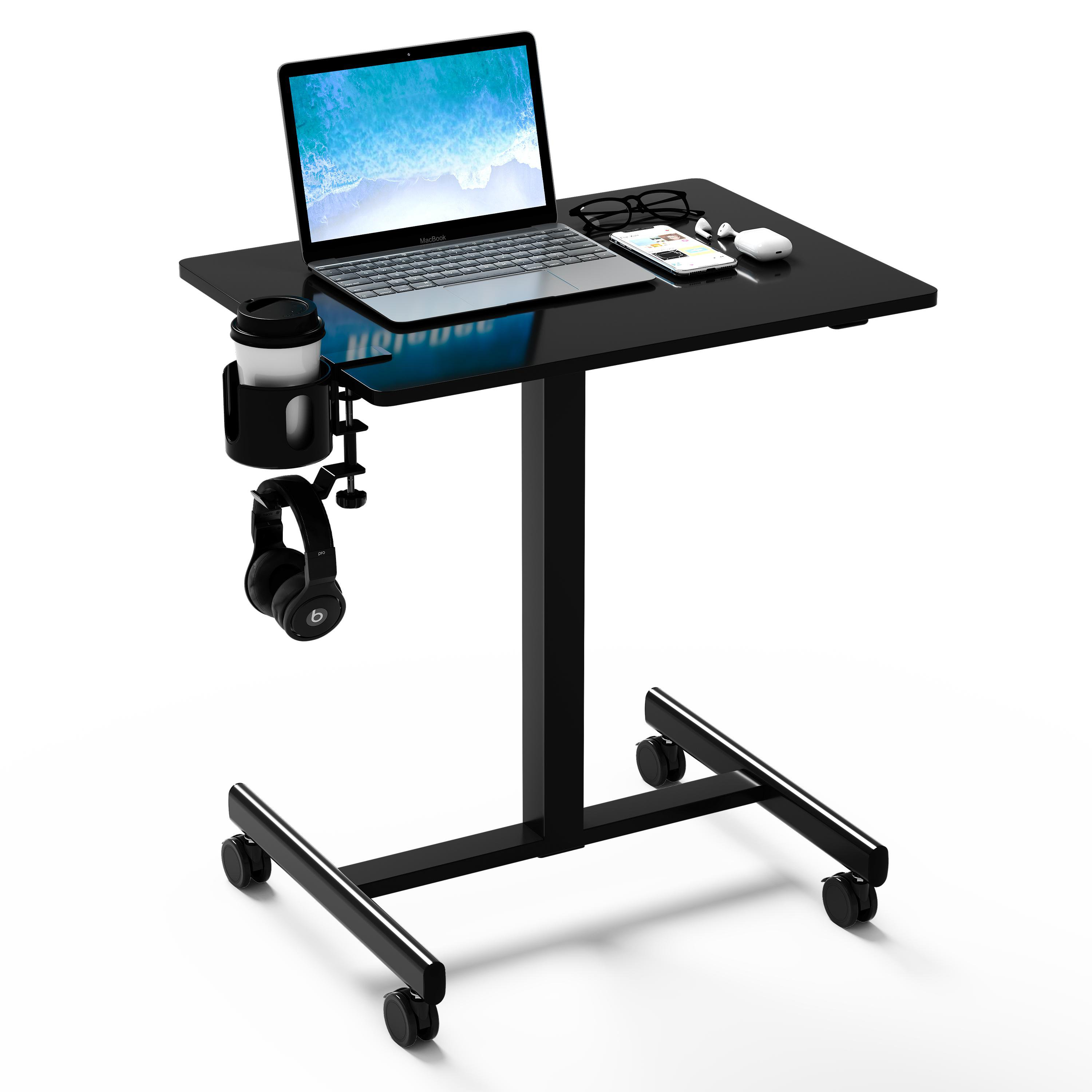 Inbox Zero Adjustable Standing Desk, Small Portable Desk with Lockable ...