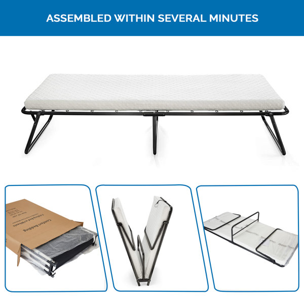 Spinal Solution Folding Bed Cot with 3-inch Memory Foam Mattresses ...