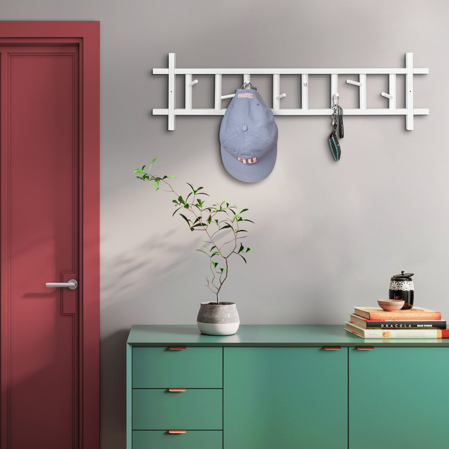 Loon Peak® Aldijana Bamboo Coat Rack Wall Mount, Coat Hooks for Wall ...