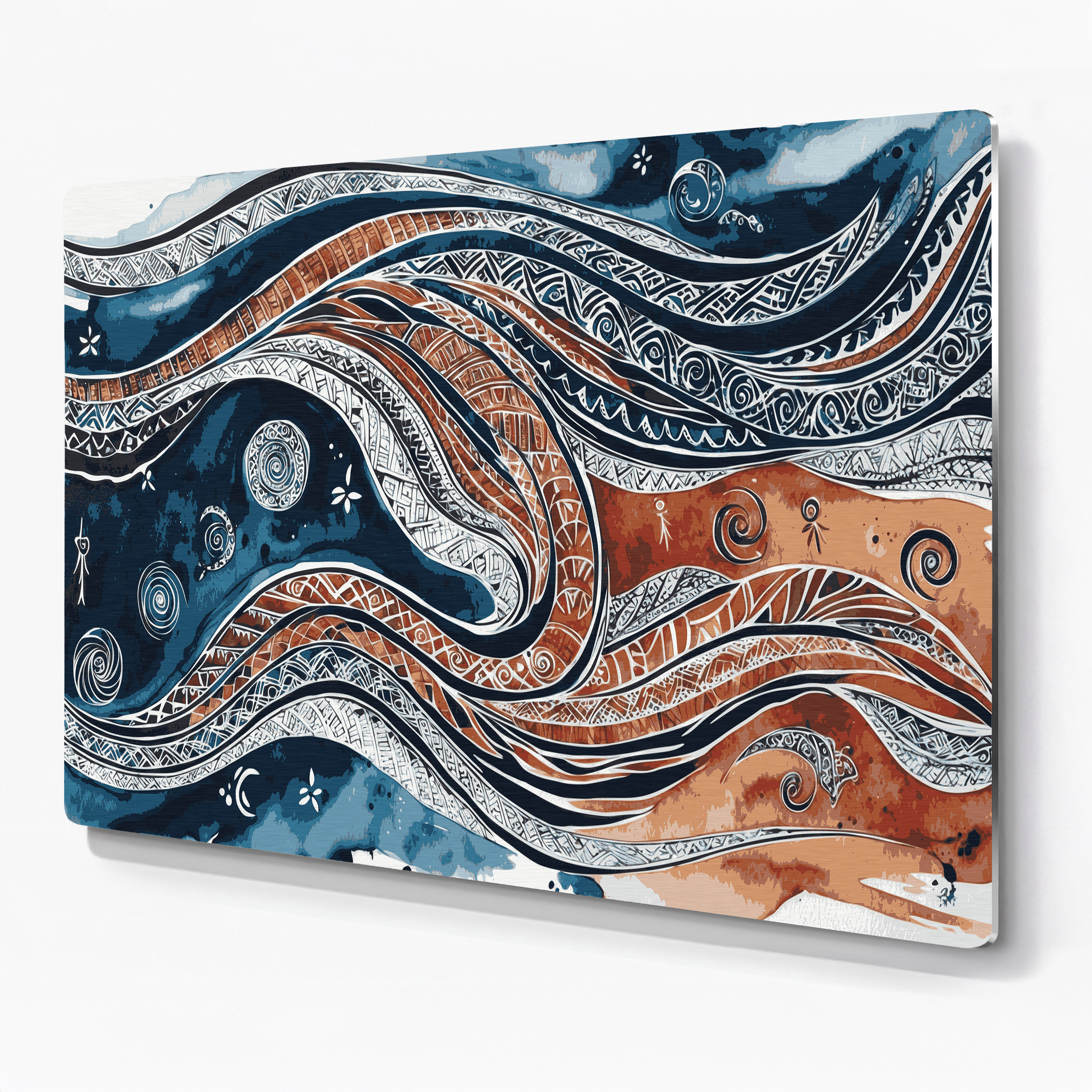 Hokku Designs Hawaiian Polynesian Patterns Gray Metal Wall Art | Wayfair