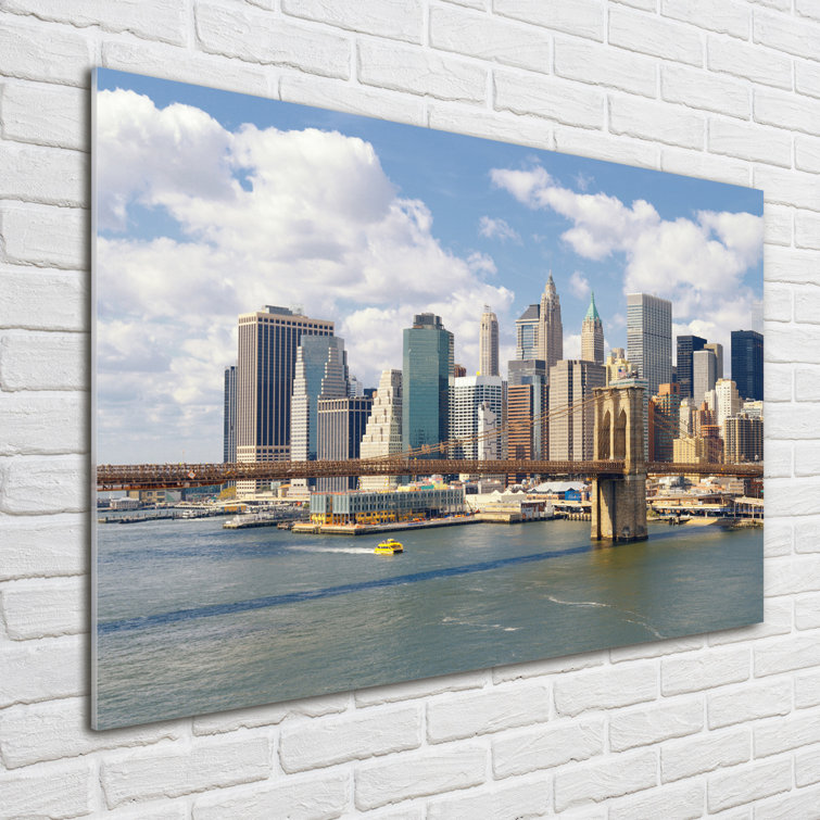Ebern Designs Manhattan New York - No Frame Print on Glass | Wayfair.co.uk