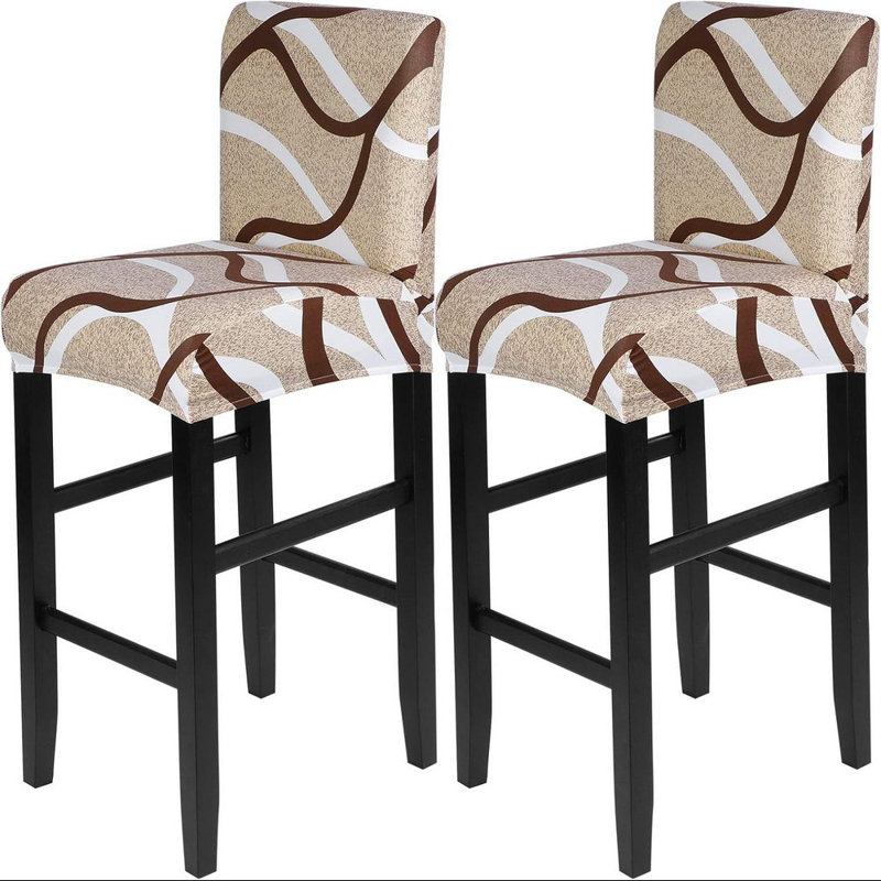 Brayden Studio® Printed Bar Stool Covers Set Of 2, Stretch Removable ...