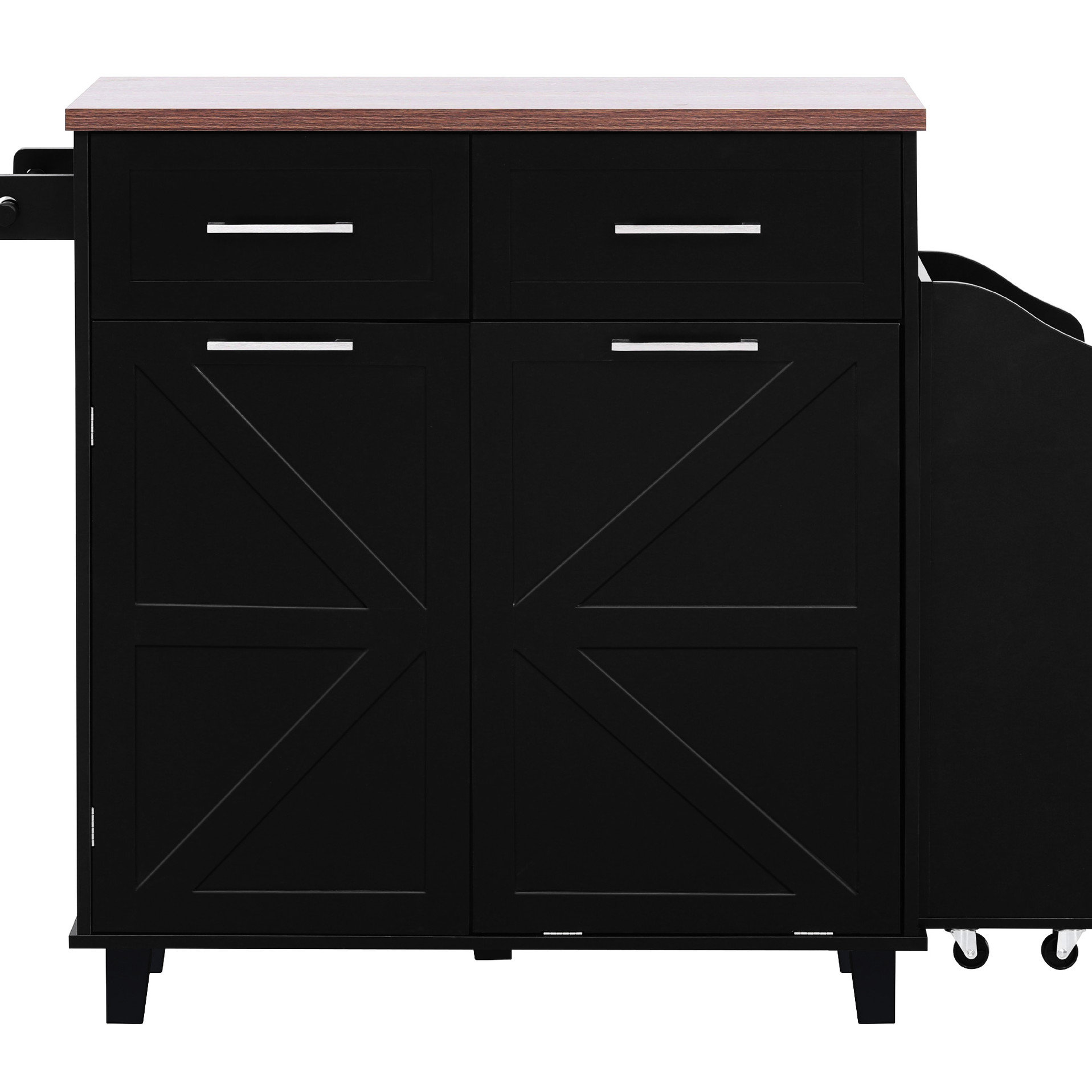 August Grove® 47.2-inch Kitchen Island With Drop Leaf, Removable Mobile ...