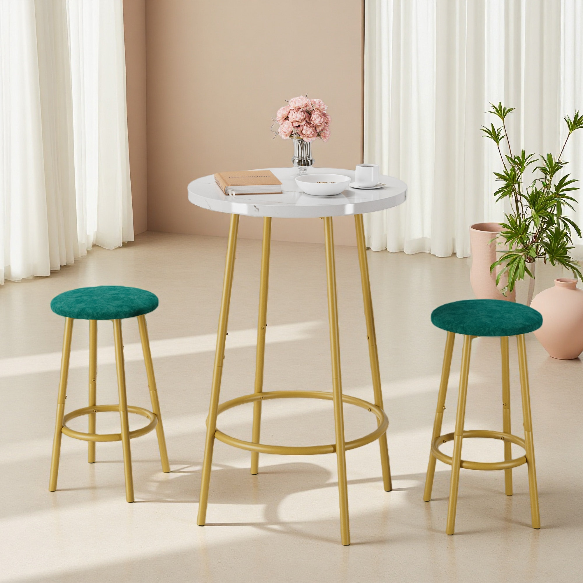 Red Barrel Studio 3-Piece Bar Table Set With 2 Bar Stools – Modern Pub ...