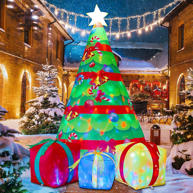 One Allium Way® 7 FT Christmas Inflatables Tree Outdoor Decorations ...