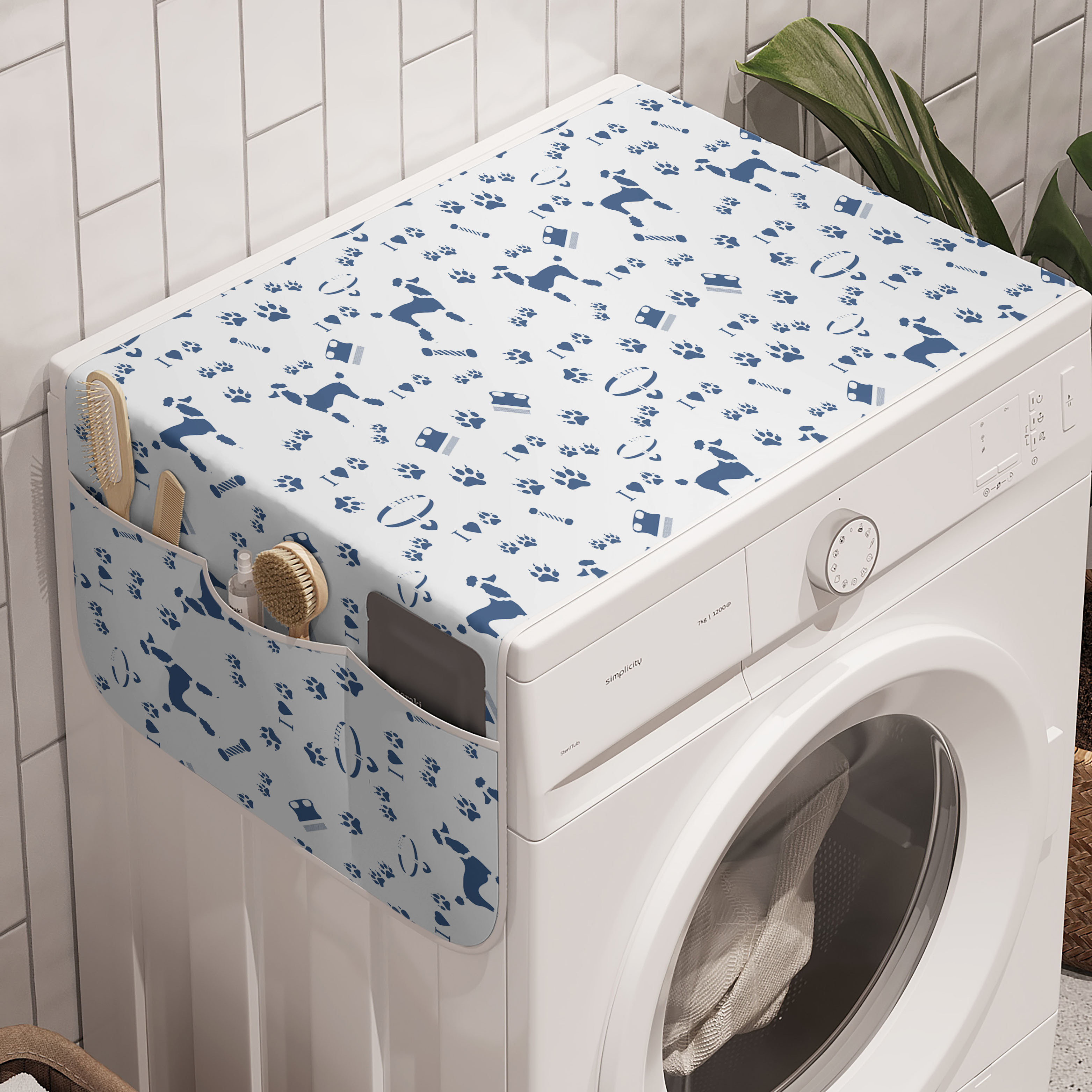 East Urban Home Blue and White Washing Machine Organizer Pack of 2 47 ...