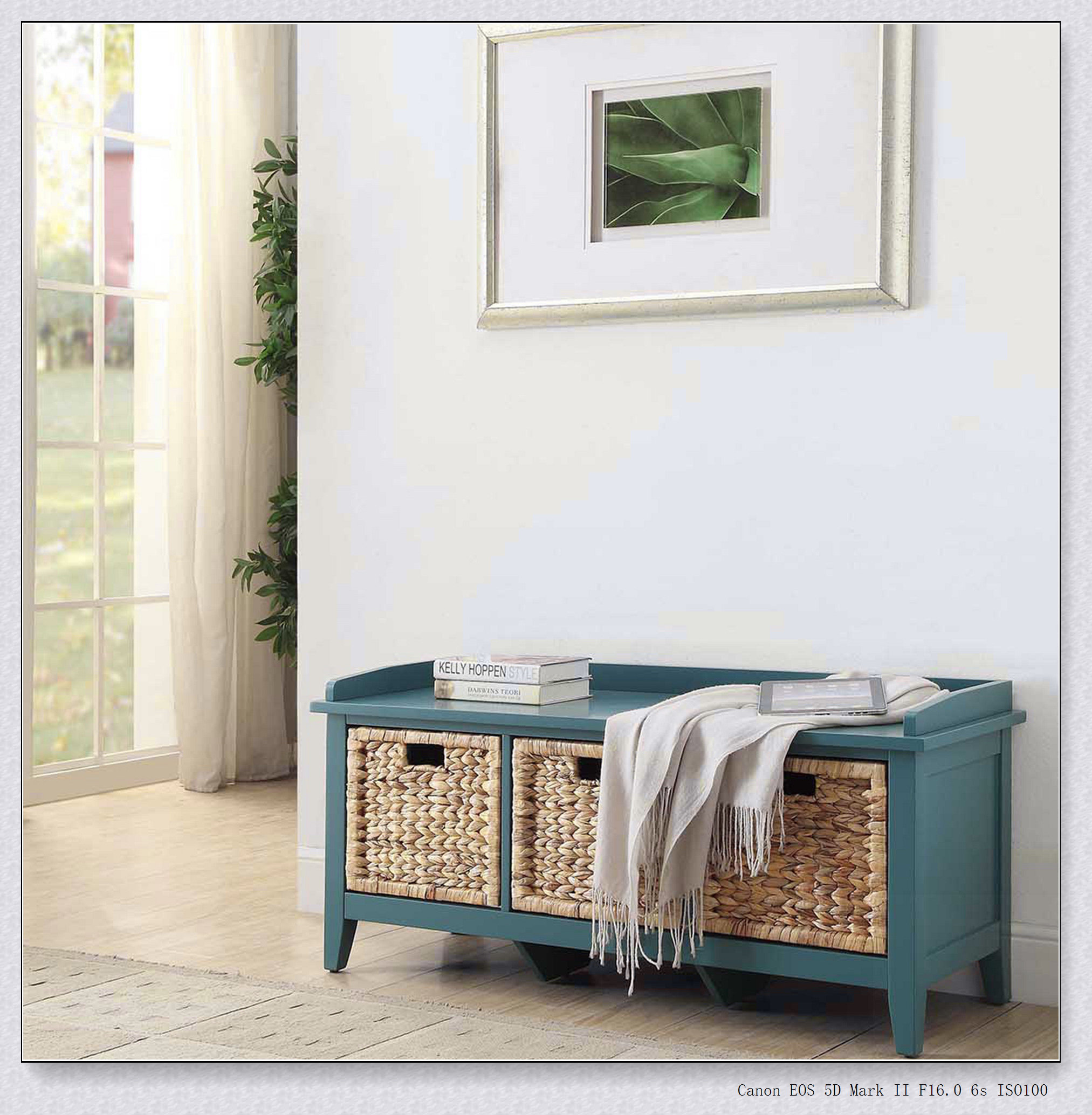 Lark Manor Teal Bench with 3-Drawer - Wayfair Canada