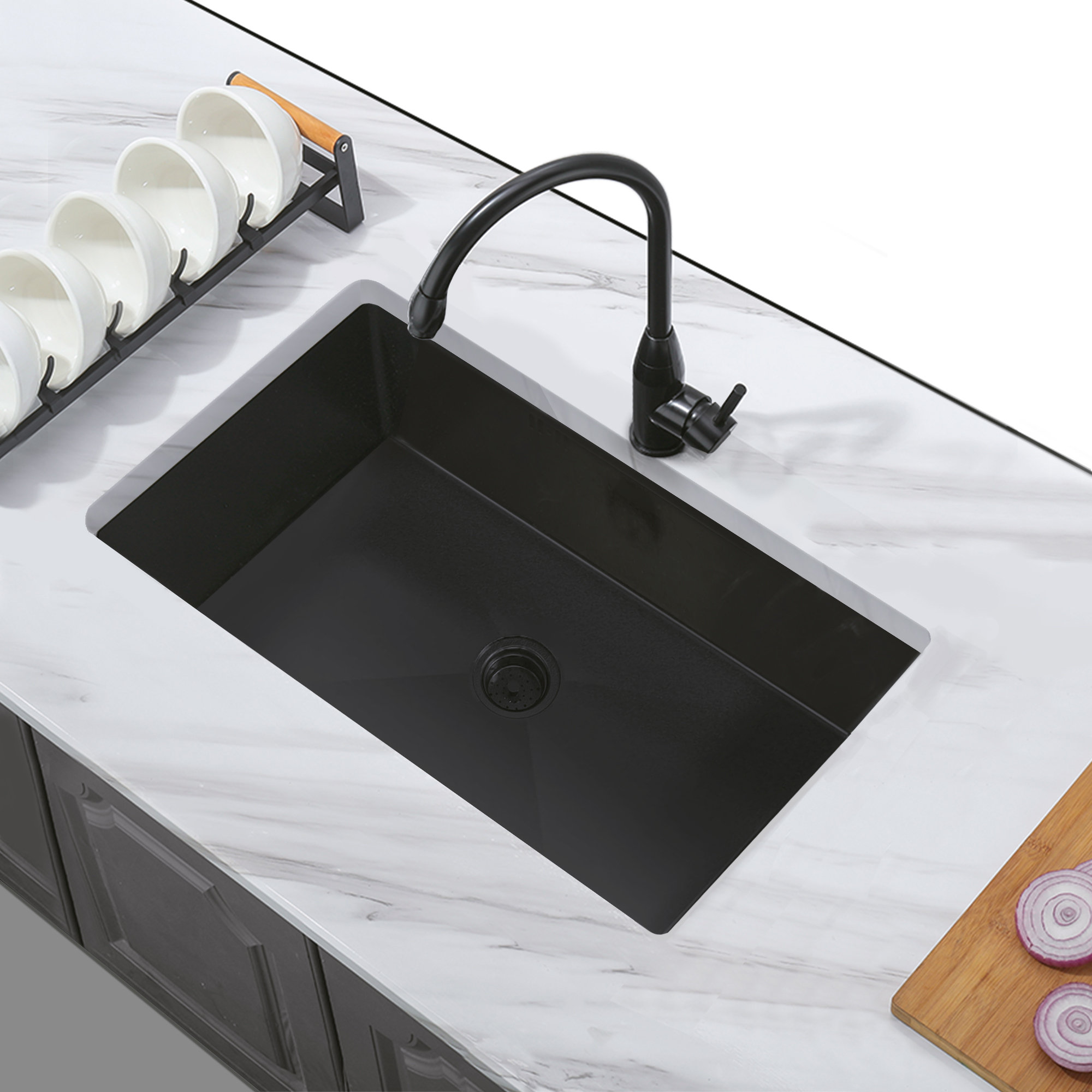 MENSARJOR 32”x19”x10” Undermount Kitchen Sink Nano Coating 16 Gauge RV ...