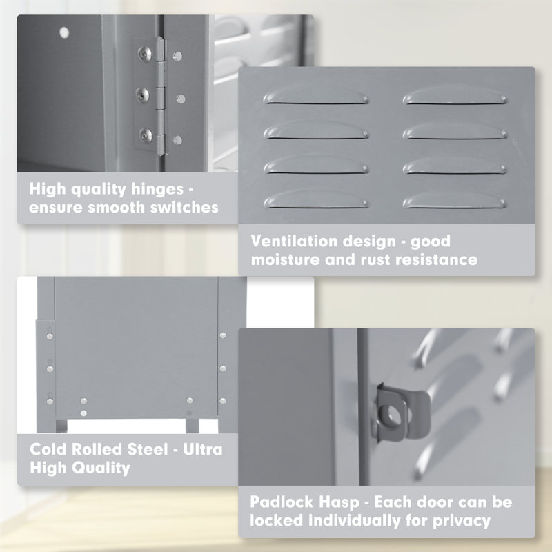 SUNCROWN Metal 5 - Tier 12'' Employee Locker | Wayfair