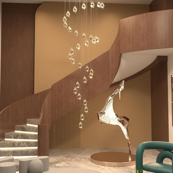 Everly Quinn Markiesha 32-Lights Silver Crystal Chandeliers 150 inch ...