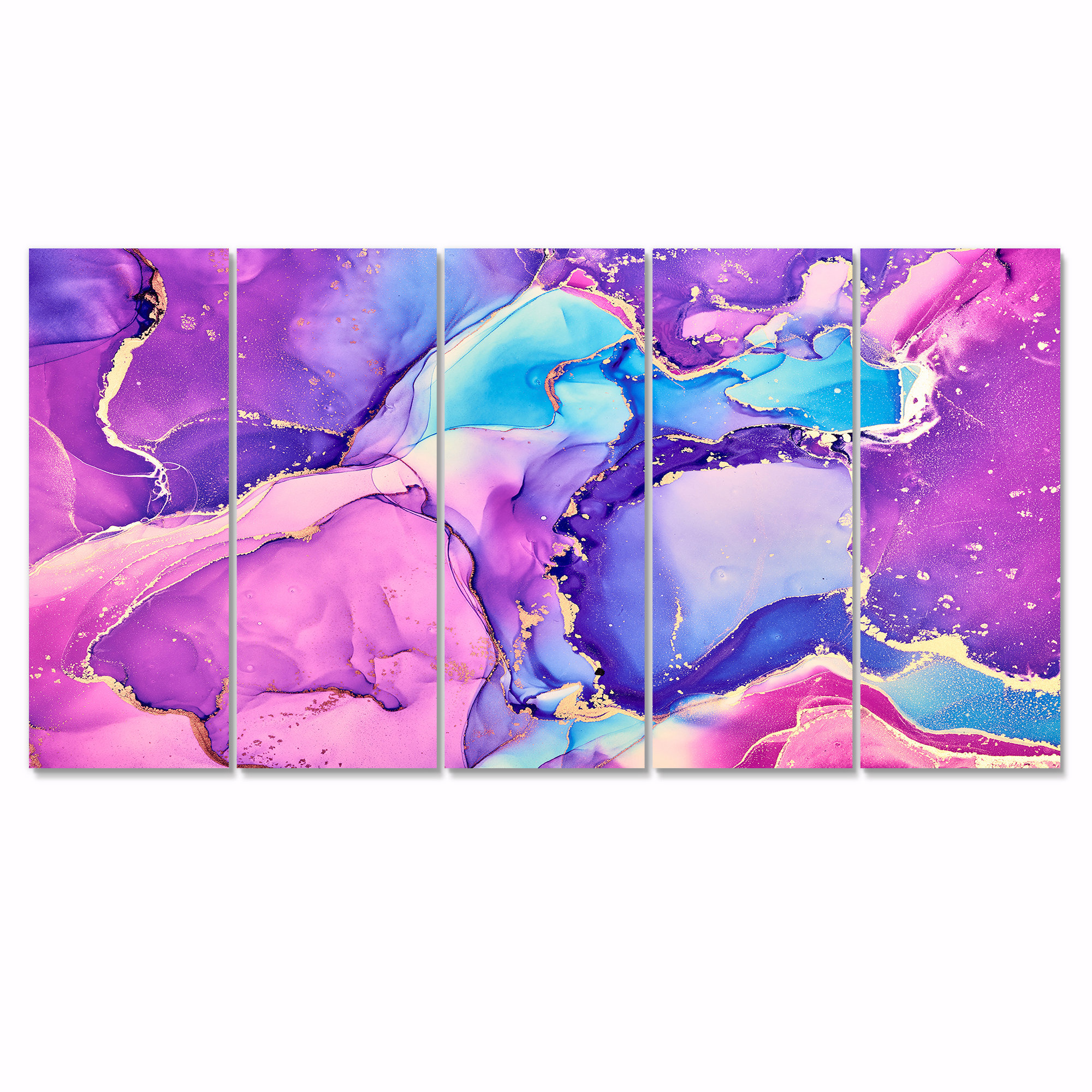 DesignArt Translucent Liquid Art - 5 Piece Wrapped Canvas Print | Wayfair