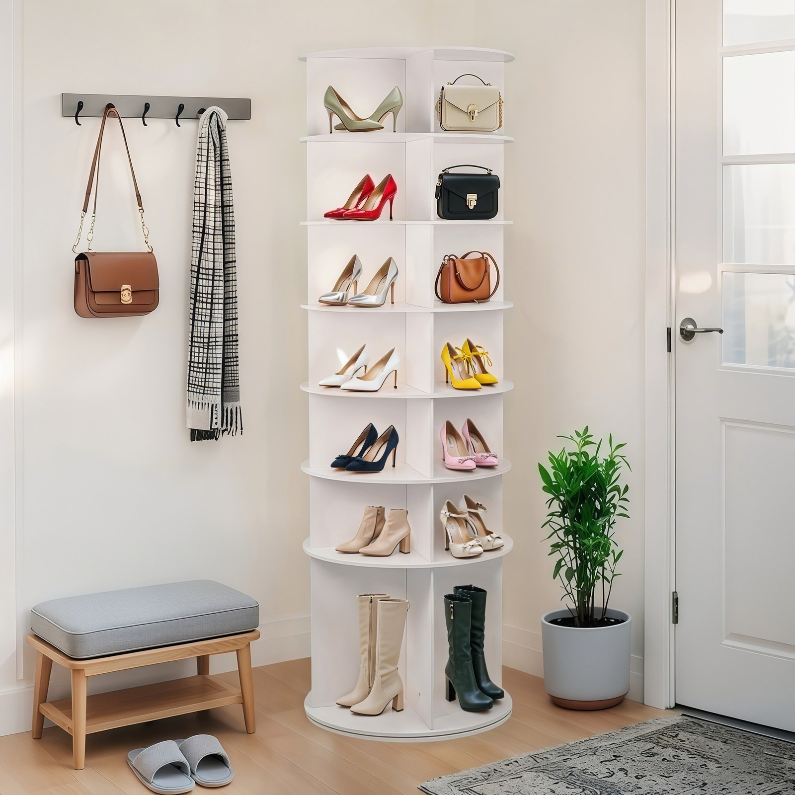 NFusion Jalen 7-Tier Shoe Storage Tower with 360° Rotation - Wayfair Canada