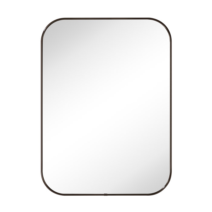 Mercer41 Lucia Contemporary Rounded Rectangle Bathroom Vanity Mirror ...