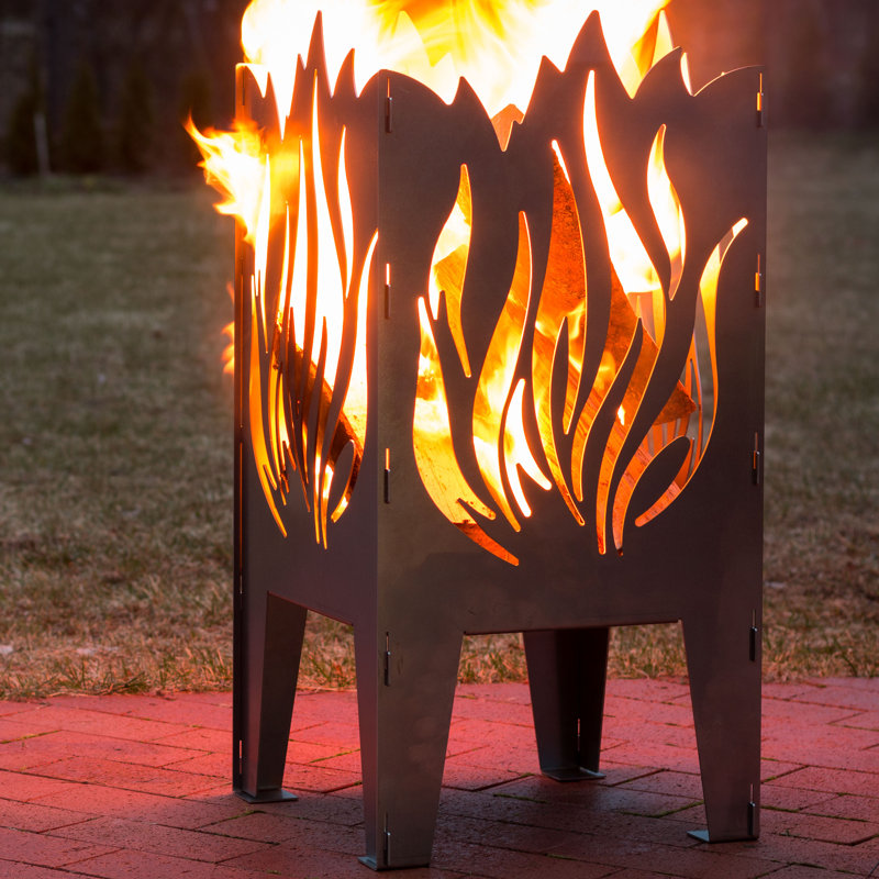 Ebern Designs Redner Flame Solid Steel Wood Fire Pit | Wayfair