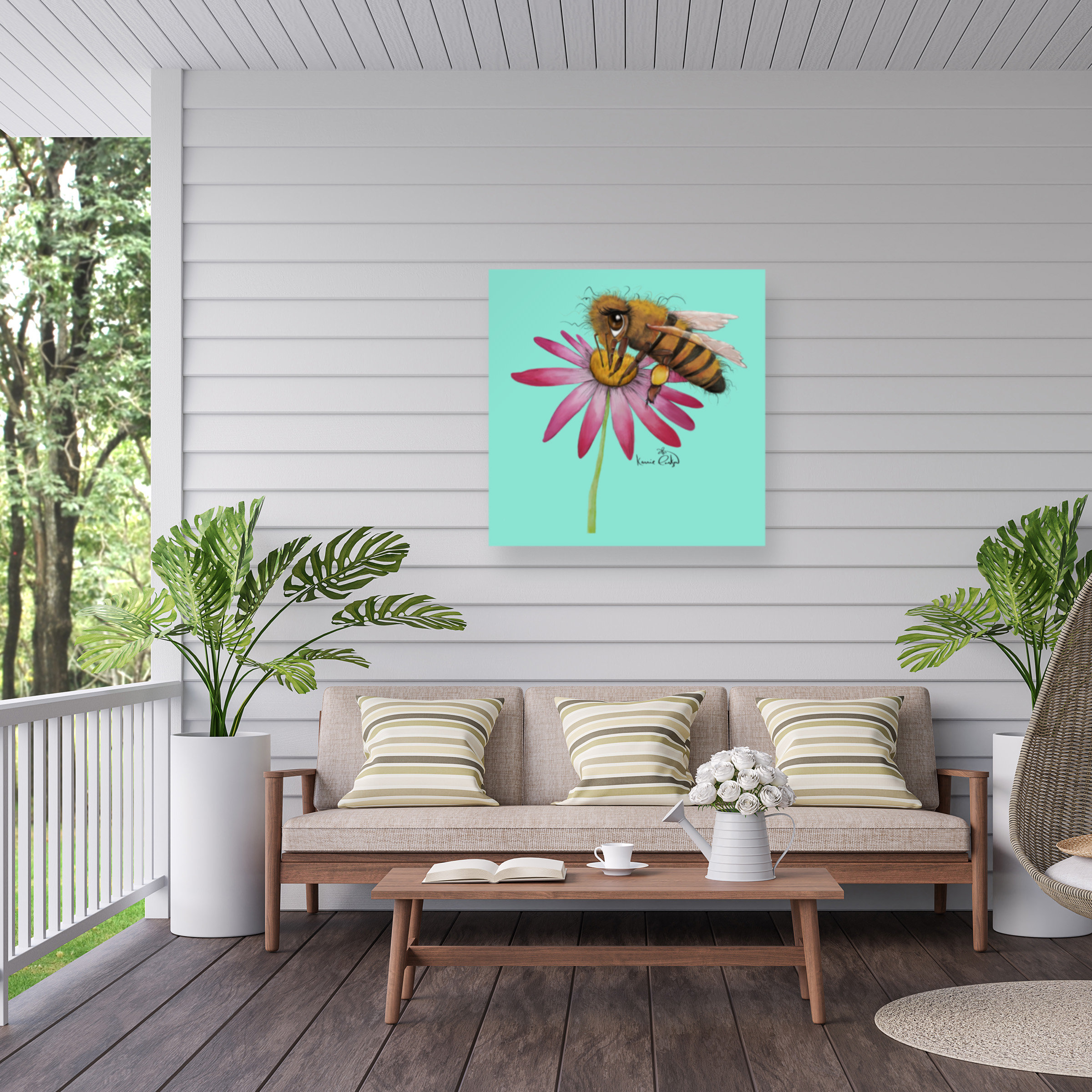 Winston Porter Karrie Evenson Whats The Buzz All About! Outdoor Canvas | Wayfair