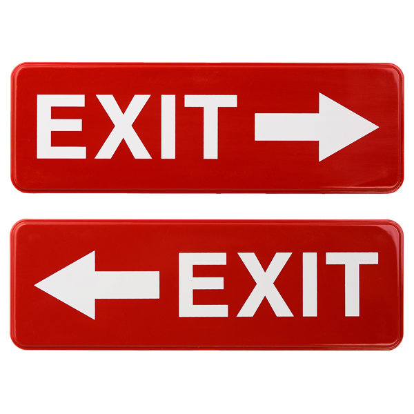 Excello Global Products Exit Signs Left Arrow, 9X3, Pack Of 2 - Wayfair ...