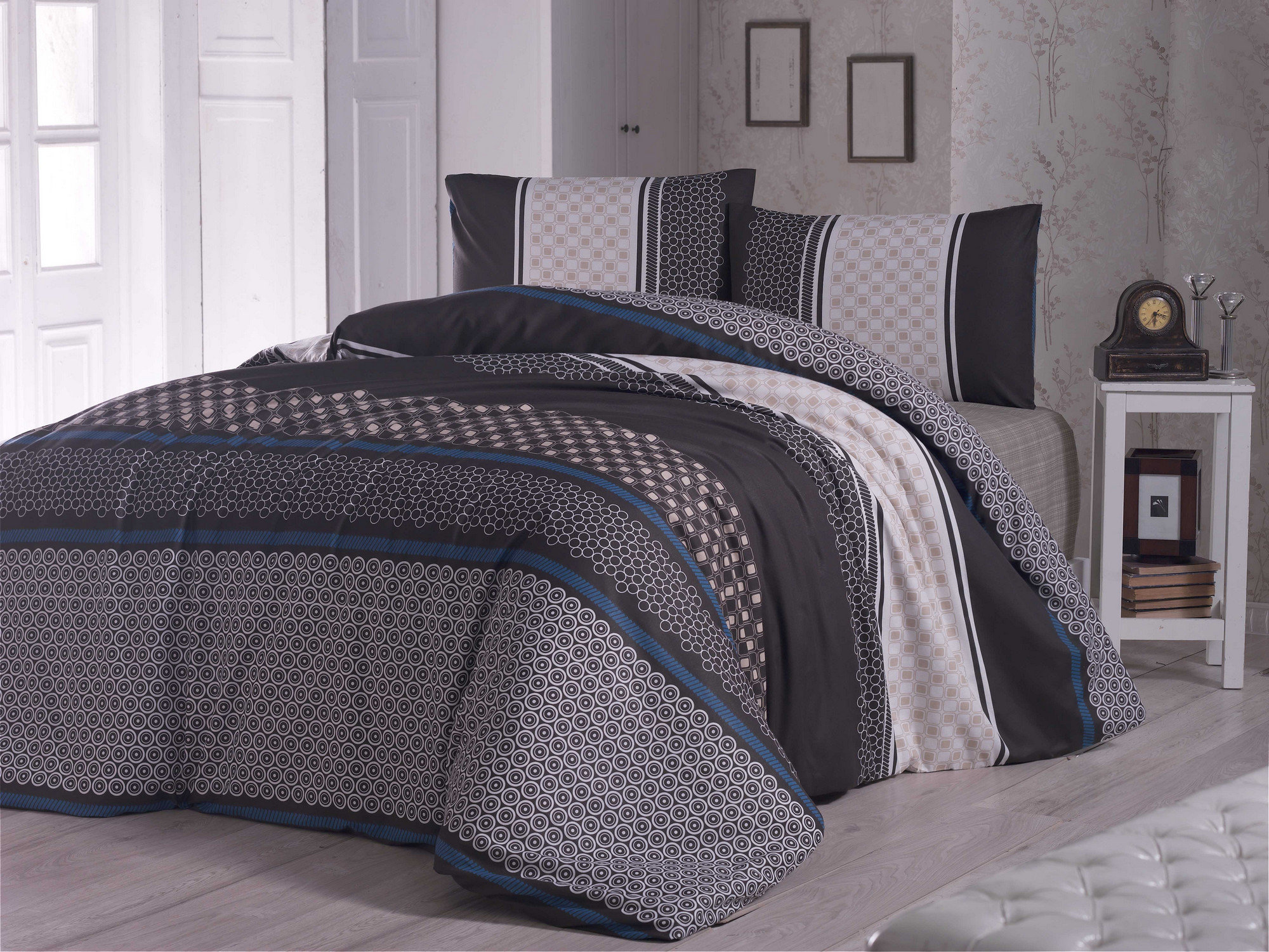 Asir Group INC Spitzer Salmon/White/Gray Cotton Blend Duvet Cover Set | Wayfair