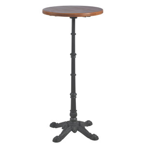 Charlton Home® Round Solid Wood Top Metal Base Dining Table | Wayfair