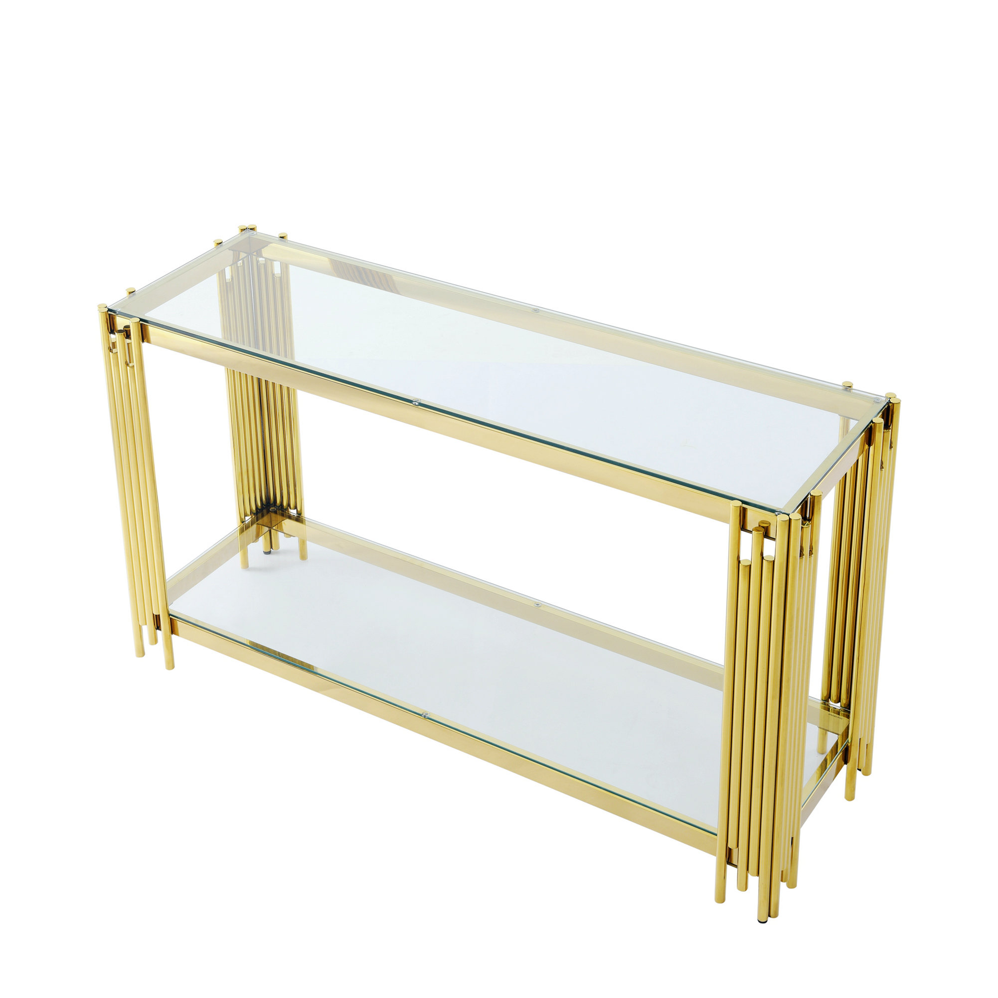 Everly Quinn Ahmarion 55.10'' Glass Top Console Table | Wayfair