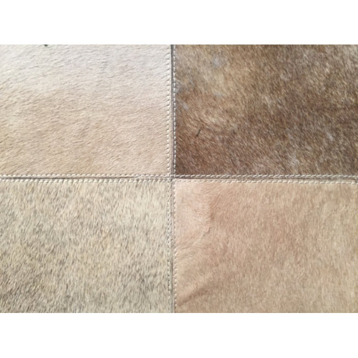 Alder & Tweed Felix Large Leather Ottoman in Frosted Hide | Perigold