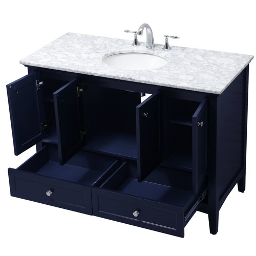 Red Barrel Studio® 48'' Single Bathroom Vanity with Marble Top ...