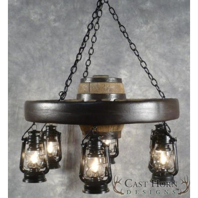 Millwood Pines Damian 6 - Light Dimmable Wagon Wheel Chandelier | Wayfair