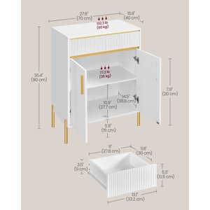 Mercer41 Accent Cabinet, Adjustable Shelf, Fluted Drawer Front ...