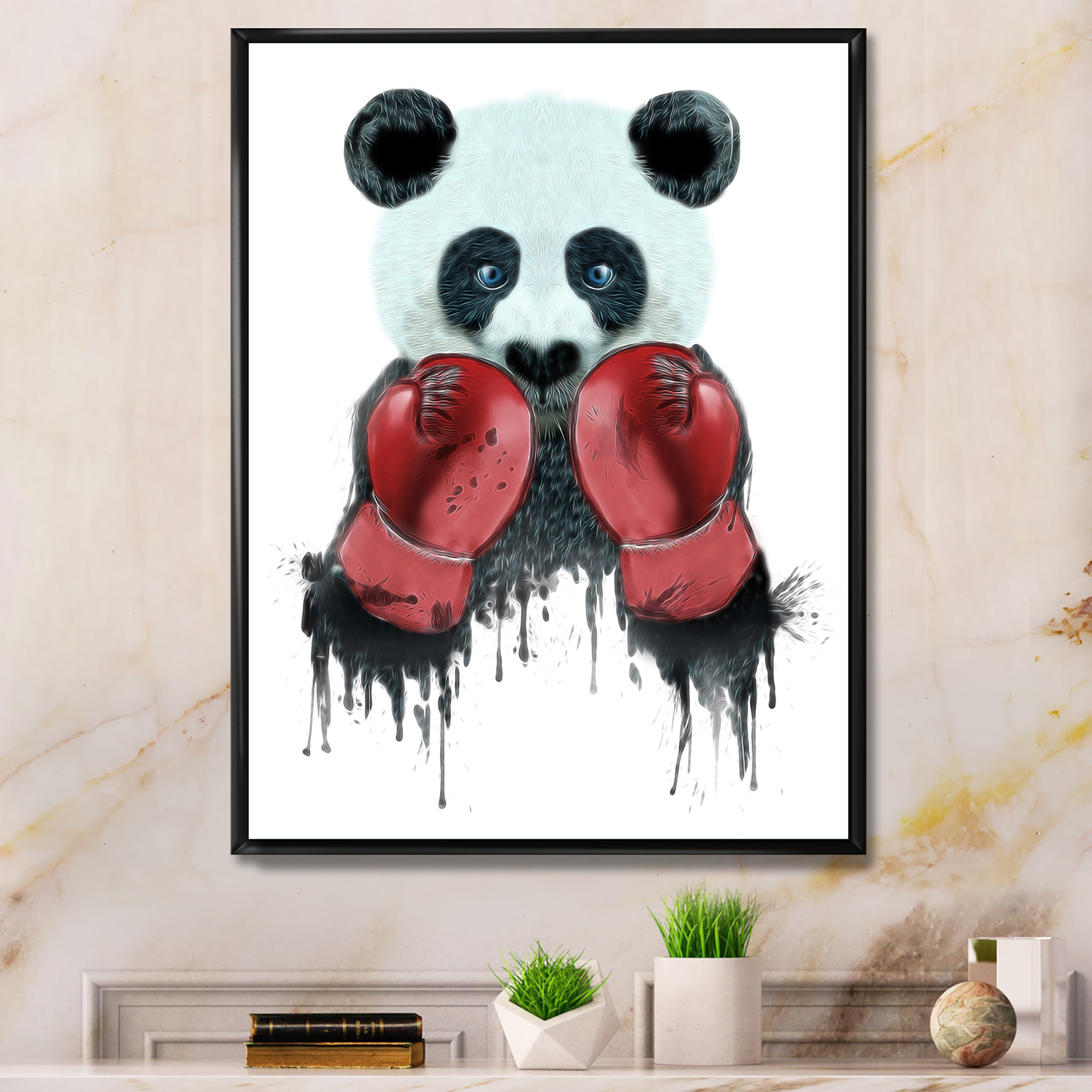 Trinx Hipster Boxer Panda Ready For Boxing - Children''s Art Canvas ...