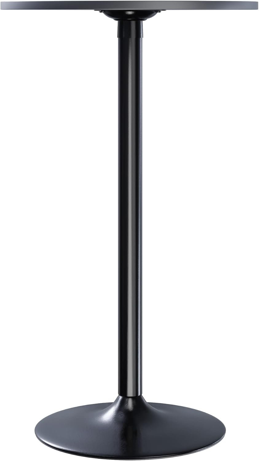 ATC CABINETS Obsidian Pub Table Round Black Mdf Top with Black Leg And ...