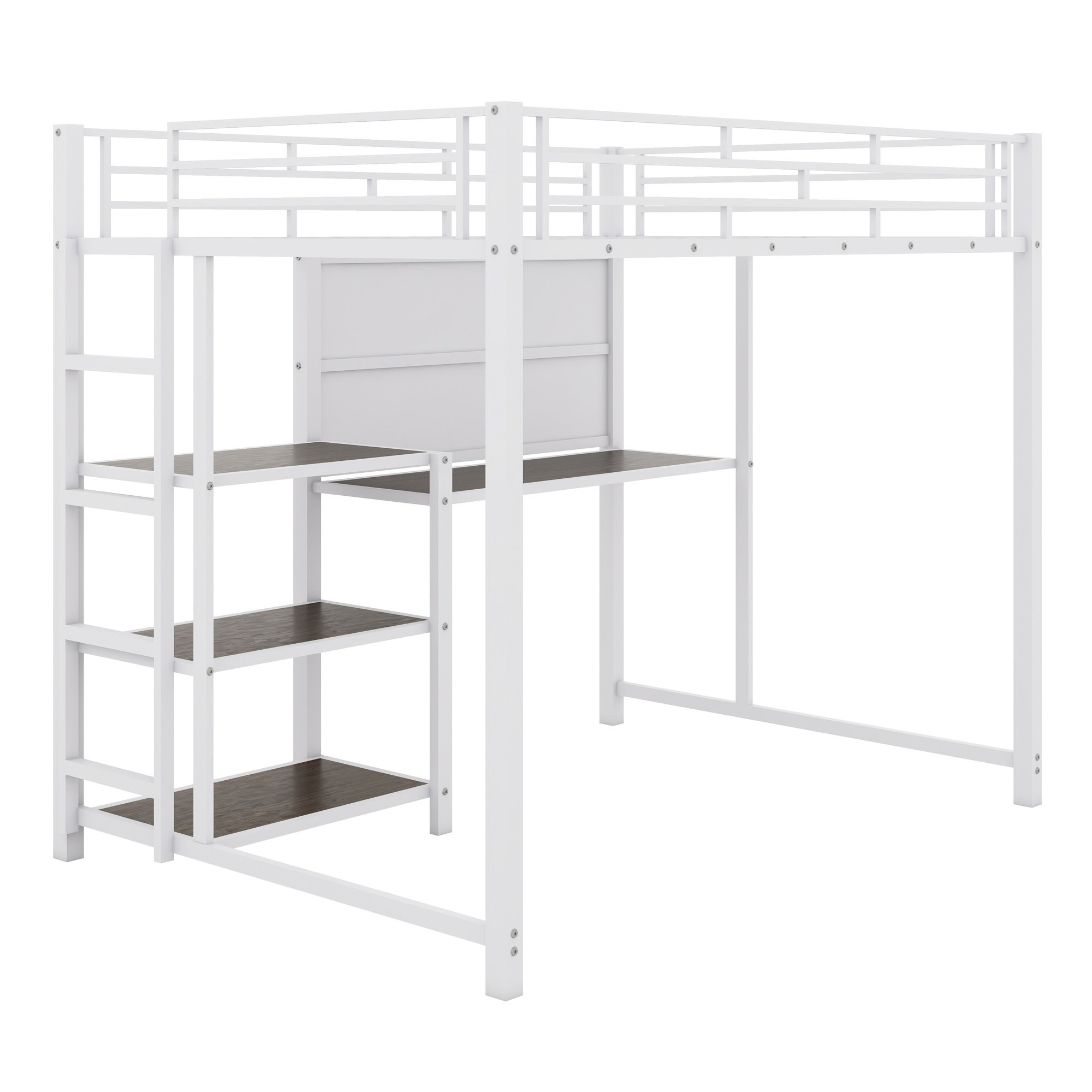 Mason & Marbles Loft Bed With Desk And Whiteboard, Metal Loft Bed With ...