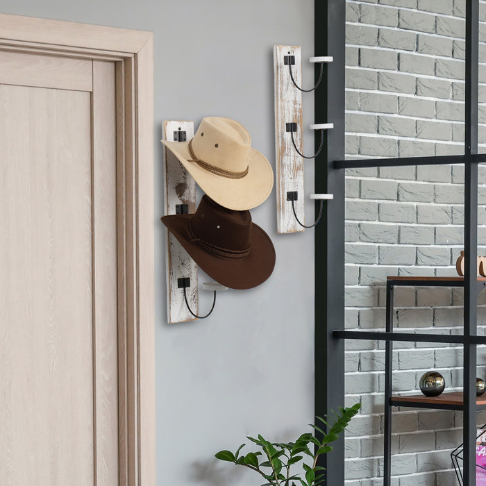 Gracie Oaks Rosko Solid Wood 6 - Hook Wall Mounted Hat Coat Rack | Wayfair