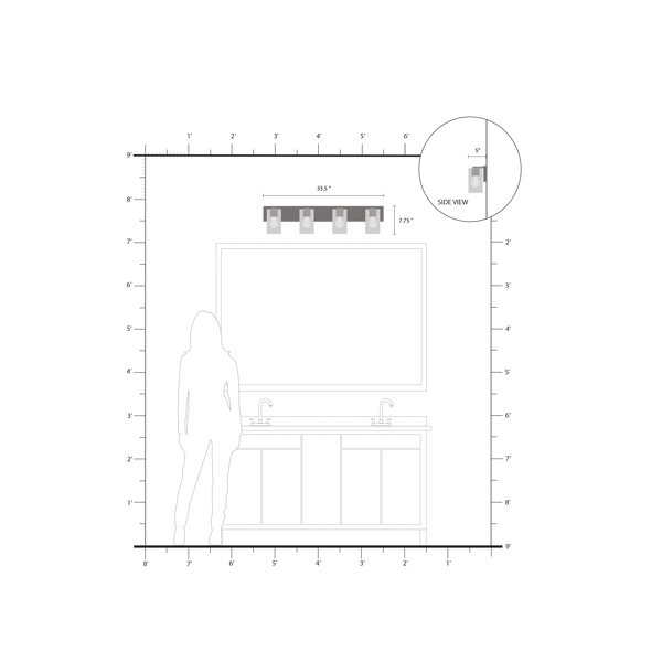 Hashtag Home Mollie 4-Light Vanity Light & Reviews | Wayfair