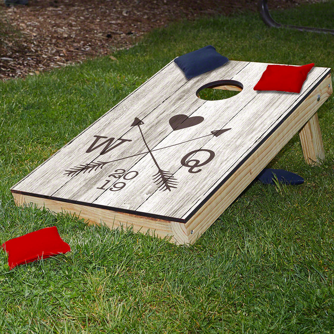 Home Wet Bar Whitby Crossed Arrows Wooden Cornhole Board | Wayfair