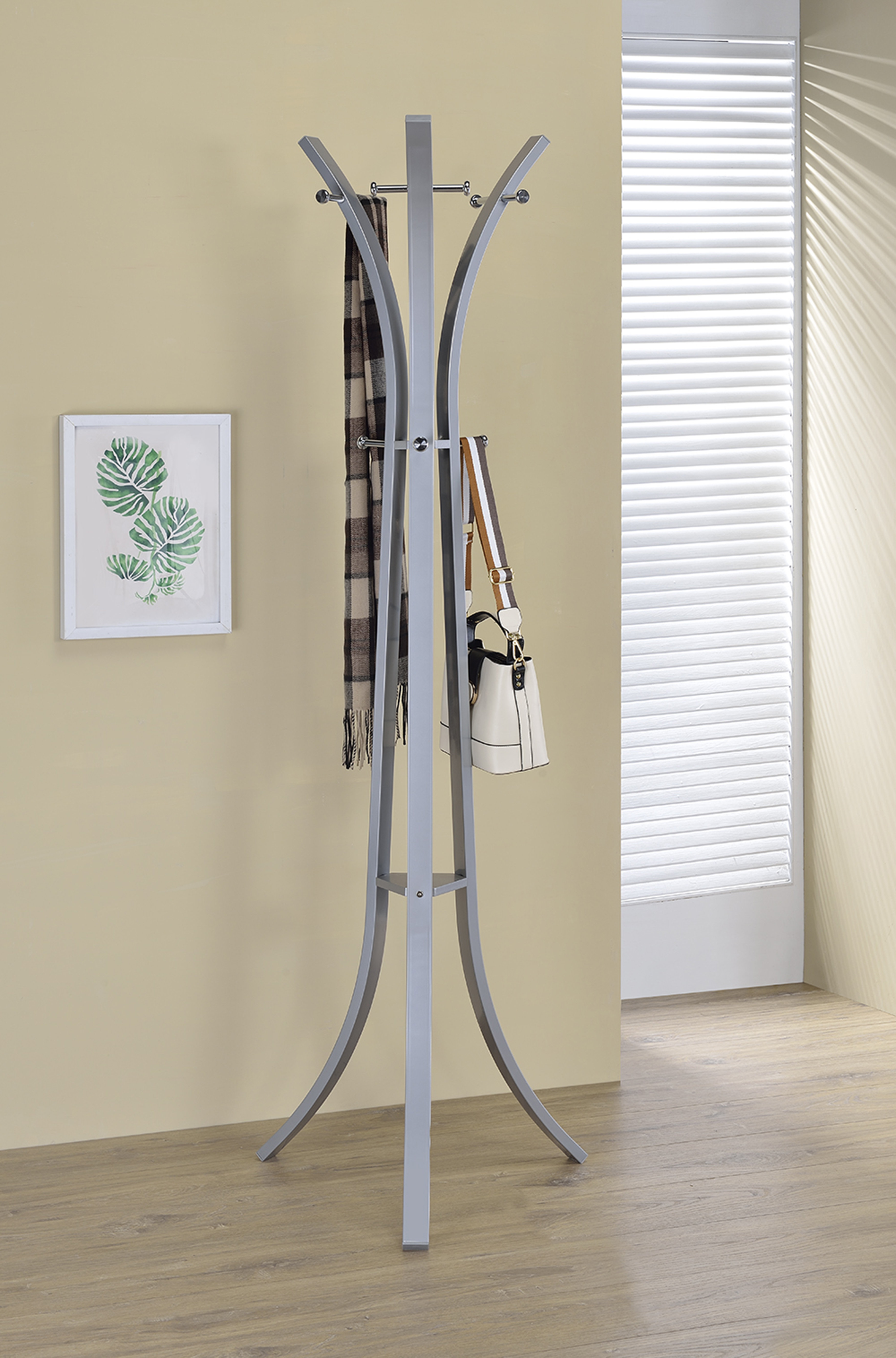 Latitude Run® Lauran 9-Hook Freestanding Metal Coat & Hat Rack Stand ...