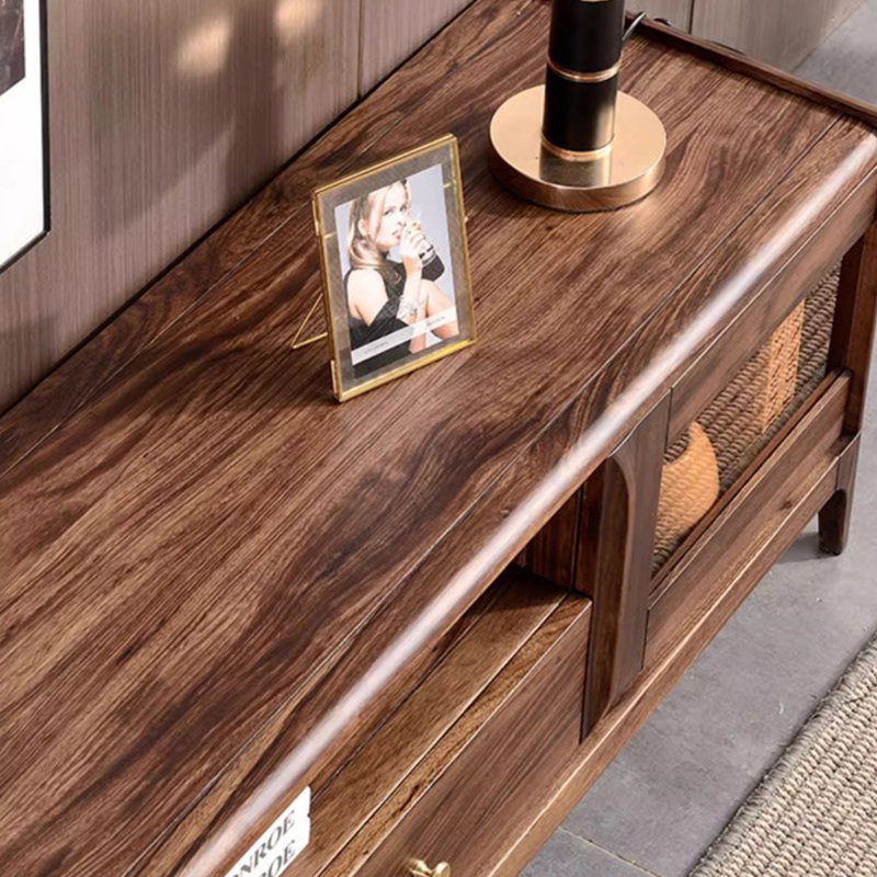 jessica Nordic Zebra Wood Solid Wood TV Cabinet 78.7'' W Storage ...
