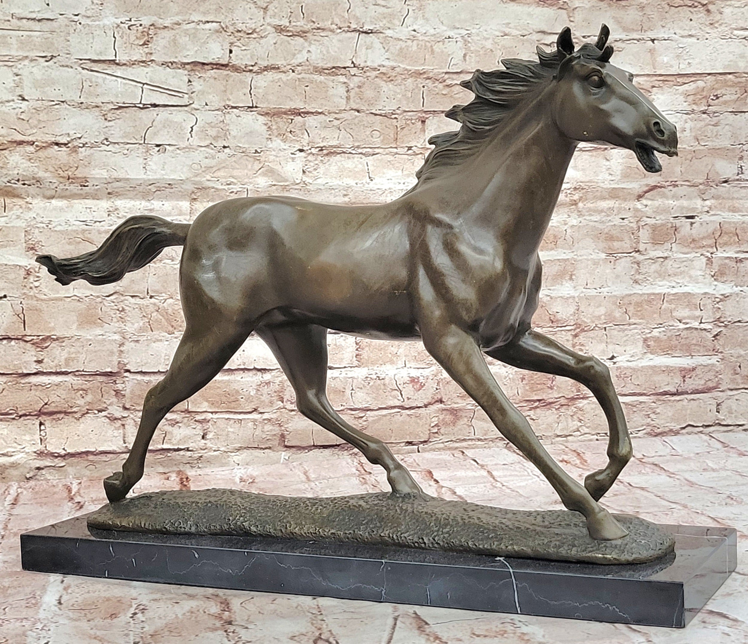 Red Barrel Studio Milo Running Horse Bronze Sculpture – Realistic ...