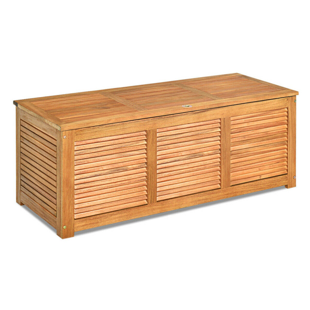 Pegpe firthert 47 Gallon Acacia Wood Storage Bench Box For Patio Garden ...