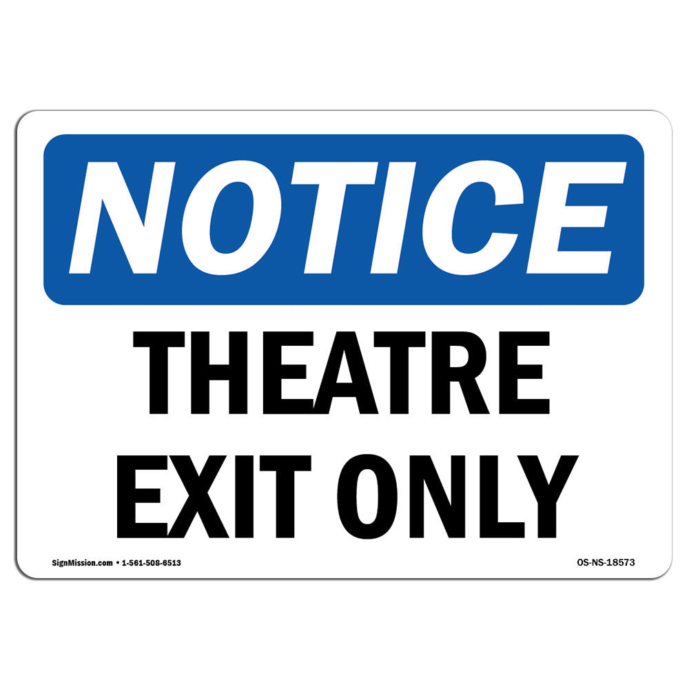 SignMission Theatre Exit Only Aluminum Sign 18 x 24 - Wayfair Canada