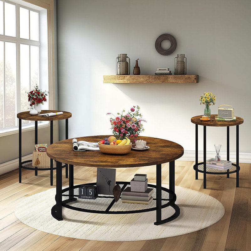 17 Stories Brinnley 3 Piece Coffee Table Set & Reviews | Wayfair