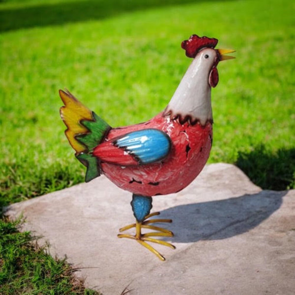 Brambly Cottage Lende Chicken Animals Metal Garden Statue | Wayfair.co.uk